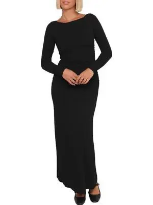 PETAL & PUP Warren Long Sleeve Maxi Dress - Black