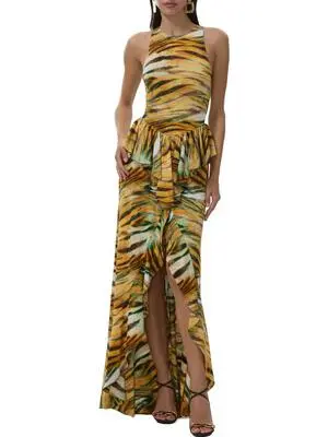 AFRM Tiger Print Sleeveless Dress - Citron Tiger