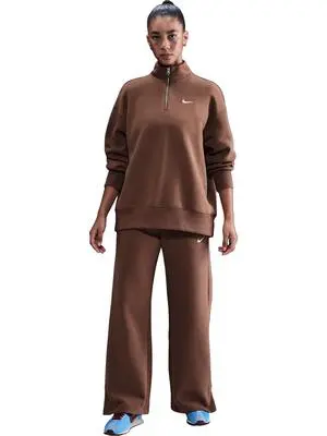 Nike Sportswear Phoenix Fleece High-Waisted Wide-Leg Sweatpants Brown