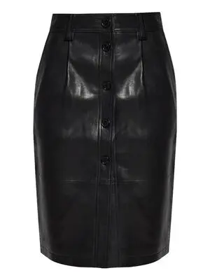 ANINE BING Leather Pencil Skirt - Black