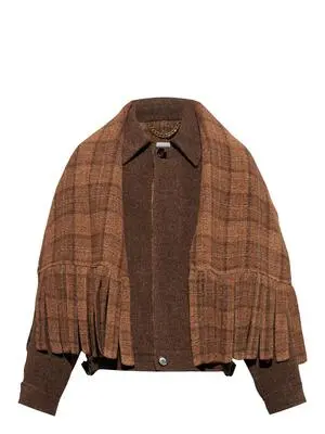 Burberry Wool Jacket With Scarf - Brown