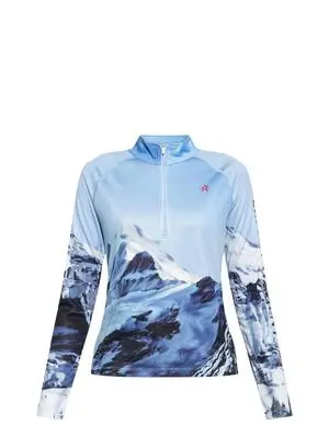 Perfect Moment Zip Base Layer Top - Light Blue