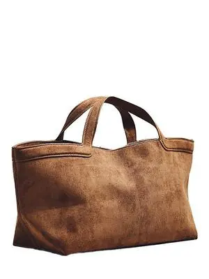 Anthropologie Faux-suede East West Tote - Tan
