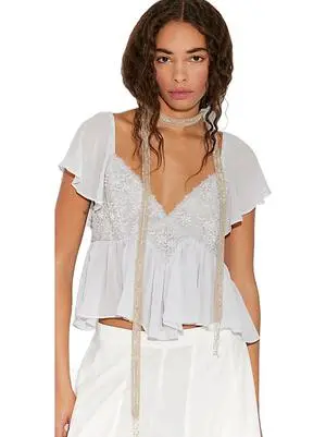 Free People Kenny Chiffon Blouse - Stardust