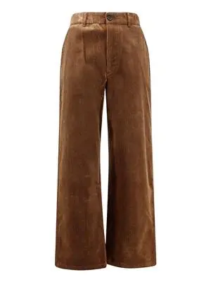DUNST Corduroy Wide Leg Trousers - Brown
