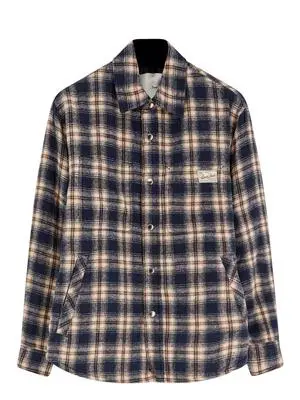 DUNST Madras Pattern Flannel Jacket - Blue
