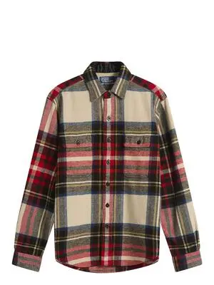 Polo Ralph Lauren Flannel Check Overshirt - Cream Red Multi