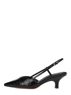 Vince Levvy Croc-embossed Slingback Heels - Black