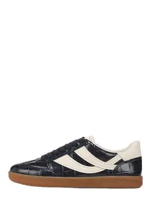 Vince Oasis Croc-Embossed Leather Sneakers Stripe