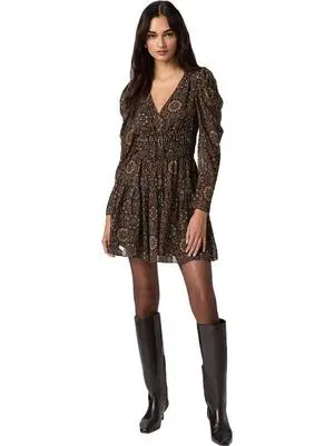 Paige Printed Mini Dress - Chocolate