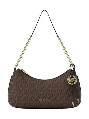 Michael Kors Nolita Medium Signature Logo Chain Pochette Brown