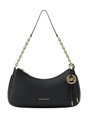 Michael Kors Nolita Medium Pebbled Leather Chain Pochette - Black