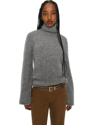 REFORMATION Grove Alpaca Turtleneck - Grey