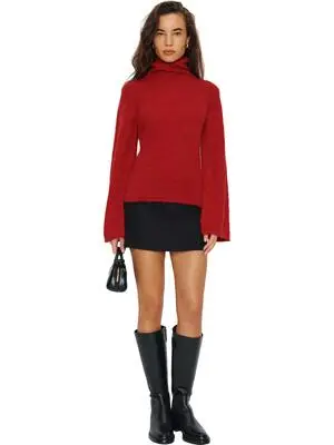 REFORMATION Grove Alpaca Turtleneck - Red