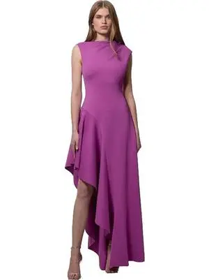 Karen Millen Waterfall Hem Maxi Dress - Purple