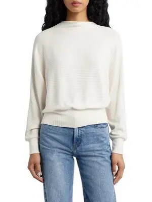 Madewell Mock Neck Dolman Sleeve Sweater - Antique Cream