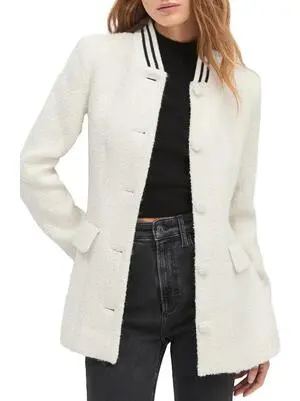 FAVORITE DAUGHTER Varsity Bouclé Blazer - Ivory