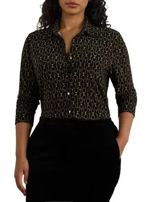 Ralph Lauren Chains Slim Fit Button-up Shirt - Black Multi