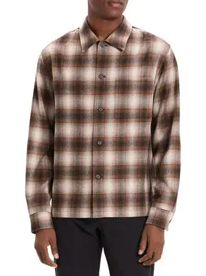 Theory Plaid Button-up Shirt - Brownwood Multi
