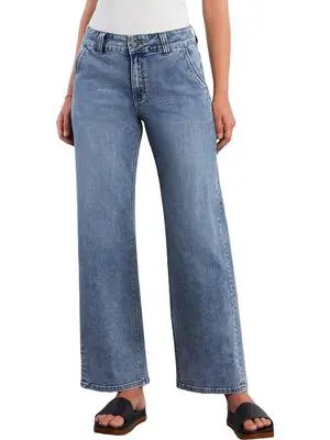 WASH LAB DENIM Kellie High-waist Relaxed Straight-leg Jeans - Atlantic Blue