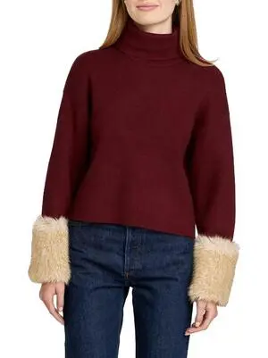 WAYF Rebecca Turtleneck Sweater - Burgundy