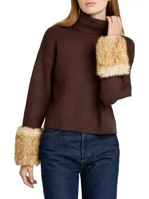 WAYF Rebecca Turtleneck Sweater - Chocolate