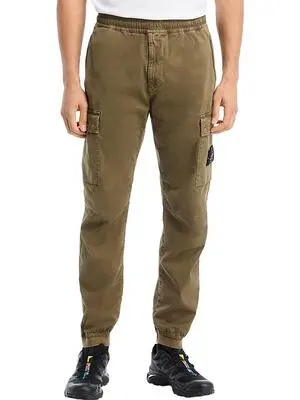 Stone Island Tapered Cotton-stretch Trousers - Military Green