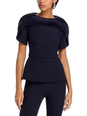 Safiyaa Runa Peplum Top - Midnight Navy
