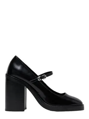 Maje Fauriz Leather Mary Jane Pumps - Black