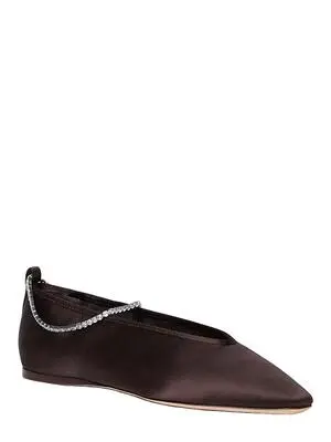 LOEFFLER RANDALL Emery Embellished Ballet Flats - Dark Brown