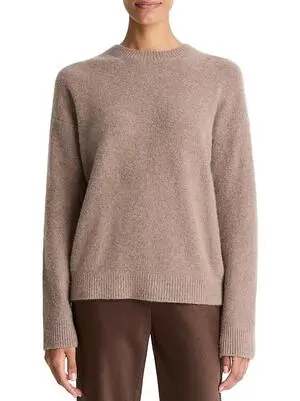 Vince Boiled Cashmere Crewneck Sweater - Heather Doe