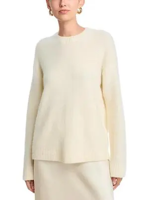 Vince Boiled Cashmere Crewneck Sweater - Off White