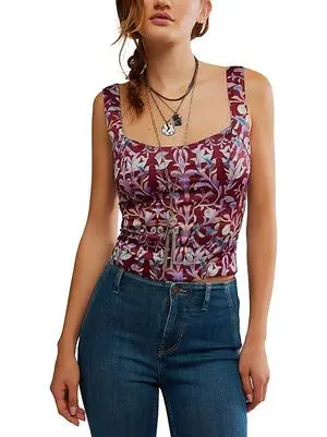 Free People Grace Corset Top - Cabernet