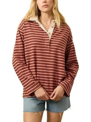 Faherty Brand Hometown Rugby Top - Dusty Rose