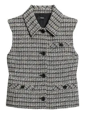 THEORY Striped Tweed Vest
