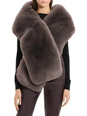Theory Faux Fur Stole Grey