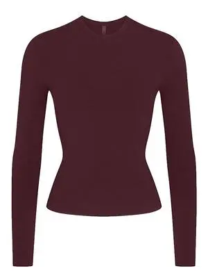 SKIMS Jersey Long Sleeve Tee - Currant