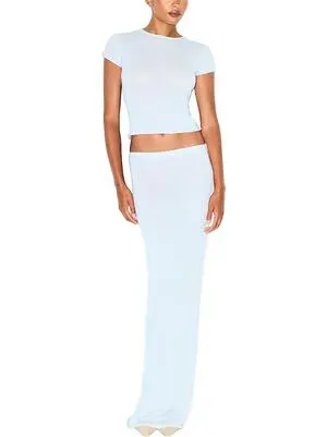 SKIMS Featherweight Cashmere Maxi Skirt Pearl