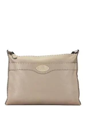 Fendi Leather Selleria Messenger - Grey