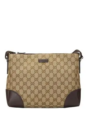 Gucci Original Gg Zip Messenger Bag - Brown