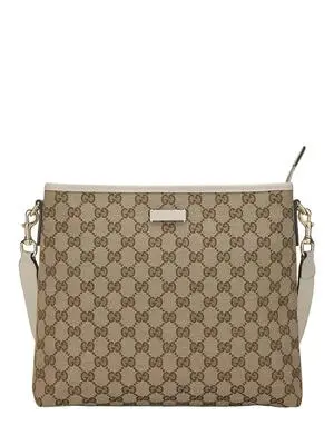 Gucci Original Gg Zip Messenger Bag - White