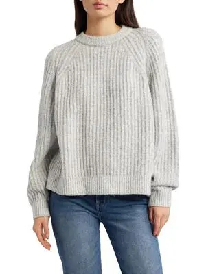 Madewell Ribbed Cotton-blend Pullover Sweater - Hthr Dusk Grey Marl
