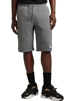 ECKO UNLTD. Fleece Short With Woven Tape Detail - Marled Grey