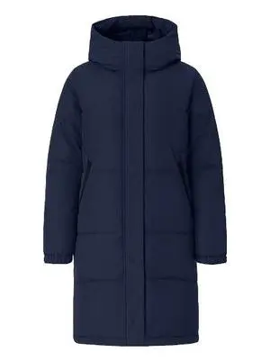 QUARTZ CO. Ines Hooded Down Winter Jacket - True Navy