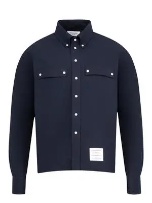 Thom Browne Long-sleeve Bd Utility Shirt With Armband - Blue