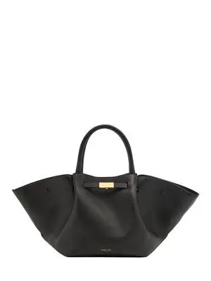 DEMELLIER Midi New York Tote Bag - Black Small Grain