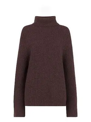 Whistles Wool Roll-neck Jumper - Brown