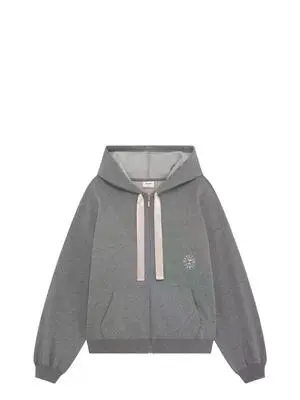 Repetto Satin-trimmed Zip-up Hoodie - Grey