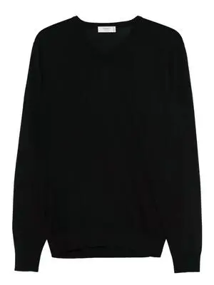 FERRANTE V-neck, Long Sleeve Sweater - Black
