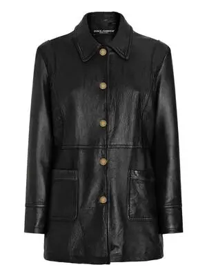 Dolce & Gabbana Leather Jacket - Black